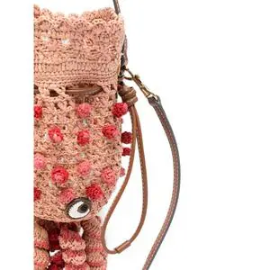 ANYA HINDMARCH Raffia Bucket Bag - Pink