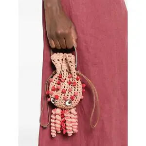 ANYA HINDMARCH Raffia Bucket Bag - Pink