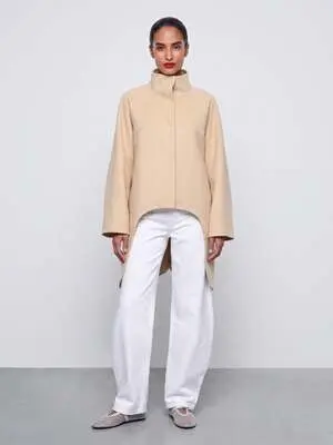 Alaïa Asymmetrical Cashmere Coat - Cream