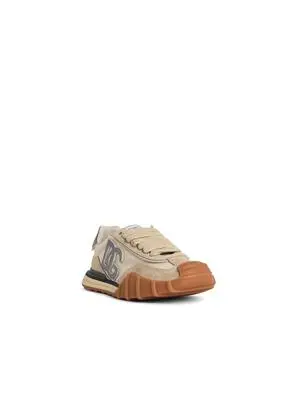 Dolce & Gabbana Cushion' Beige Leather Blend Sneakers