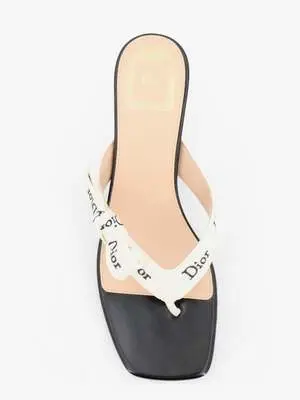 Dior J'adior Cotton Flip-flops With Embroidered Logo - Multicolor