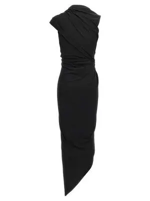 Balenciaga Draped Jersey Crêpe Midi Dress