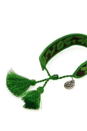 Prada Two-tone Suede And Fabric Bracelet - Multicolor