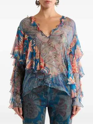 Etro Ruffled Blouse - Blue