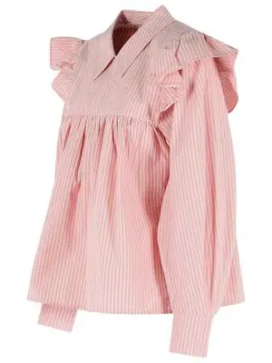 GANNI Cotton Blouse - Pink