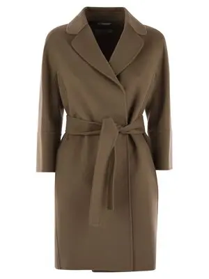 Max Mara Max Mara Arona Virgin Wool Coat Brown