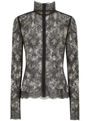 Dolce & Gabbana Chantilly Lace Top - Gray
