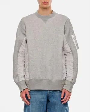 Sacai Sponge Sweat X Nylon Twill Pullover
