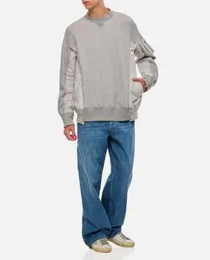 Sacai Sponge Sweat X Nylon Twill Pullover