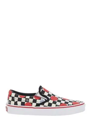 Valentino Garavani Low Top Sneaker With Check Motif And All-over Vlogo Print In Cotton For - Multicolor