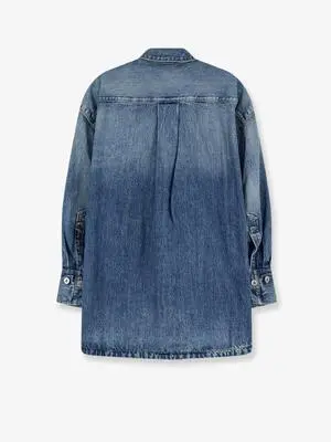 Attico Bomber Blue Denim Shirt - Multicolor