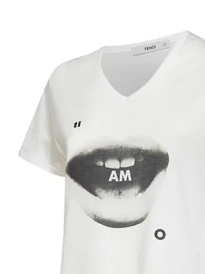 Fendi Cotton Jersey T-shirt With Print - Multicolor