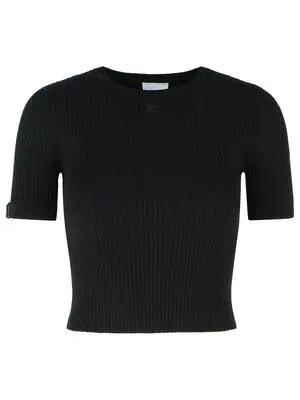 COURREGES Viscose Blend T-shirt - Black