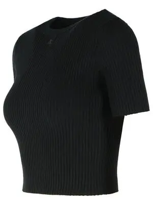 COURREGES Viscose Blend T-shirt - Black