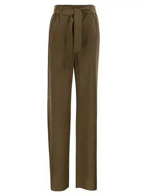 Max Mara Mxmeditto Fluid Tailored Trousers In Pure Virgin Wool - Yellow