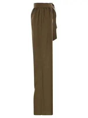 Max Mara Fluid Tailored Trousers In Pure Virgin Wool - Yellow