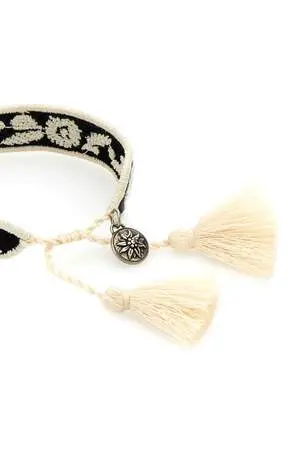 Prada Two-tone Suede And Fabric Bracelet - Multicolor