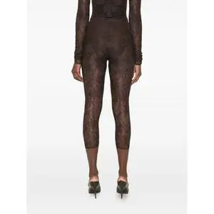 Andamane Cropped Lace Leggings - Brown