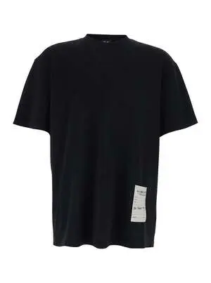 44 LABEL GROUP Crew Neck T-shirt With Logo On Front And Back In Cotton For - Black