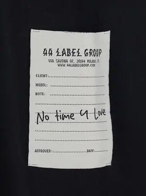 44 LABEL GROUP Crew Neck T-shirt With Logo On Front And Back In Cotton For - Black