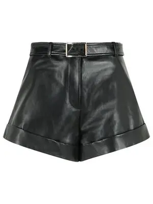 Sportmax Vasaio' Leather Shorts - Black