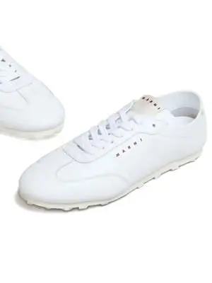 Marni Leather Lace-up Sneakers - White