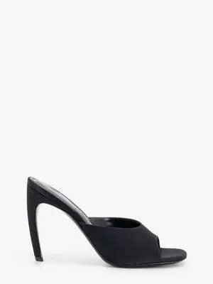 Attico Betta Satin Sandals - Black