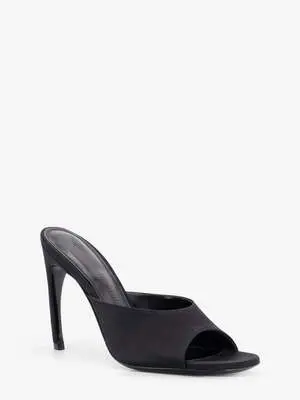 Attico Betta Satin Sandals - Black