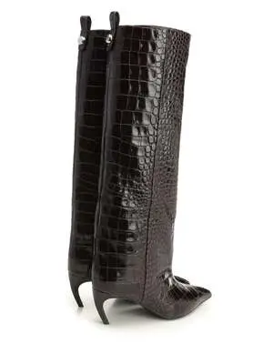 Attico Lea' Crocodile-effect Boot