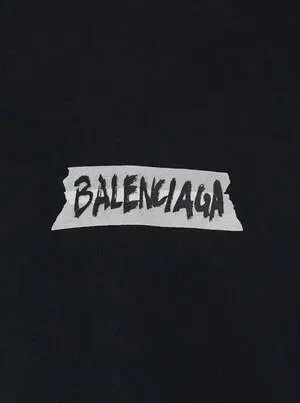 Balenciaga Black Cotton Sweatshirt With Logo On Front And Back For