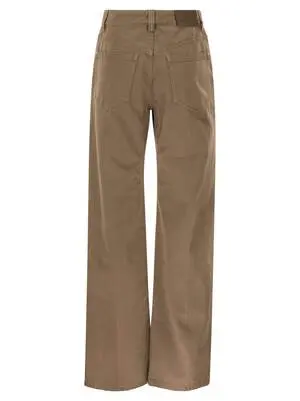 Brunello Cucinelli Contemporary Loose Trousers In Dyed Denim - Brown