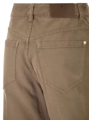 Brunello Cucinelli Contemporary Loose Trousers In Dyed Denim - Brown