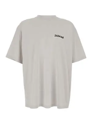 Balenciaga Cotton T-shirt With Logo On Front And Back For - White