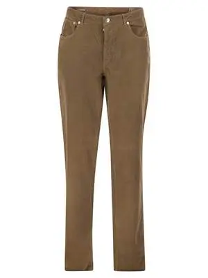 Brunello Cucinelli Five-pocket Cotton Corduroy Trousers - Brown