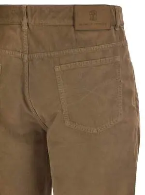 Brunello Cucinelli Five-pocket Cotton Corduroy Trousers - Brown