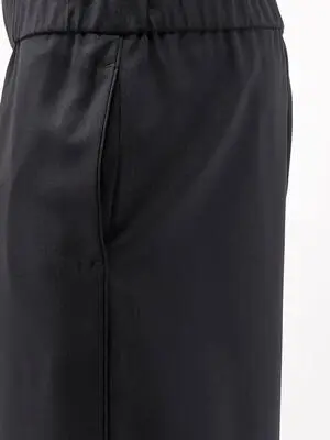 Loewe Wool Trousers With Logo Detail - Black
