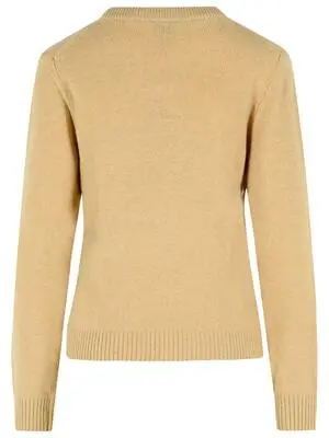 GANNI Wool Blend Graphic Sweater - Cream