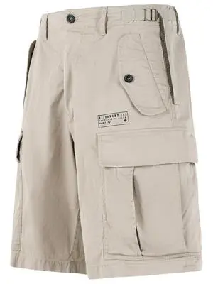 Dsquared2 Cotton Cargo Bermuda Shorts - Cream