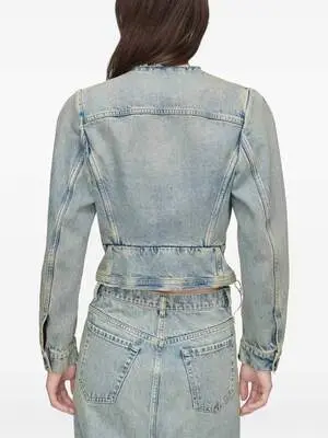 MAISON MARGIELA Jacket With Raw-cut Hem - Blue