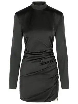 ROTATE BY BIRGER CHRISTENSEN Polyester Satin Mini Dress - Black