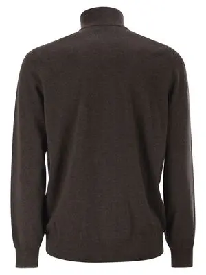 Brunello Cucinelli High-necked Cashmere Cardigan With Zip