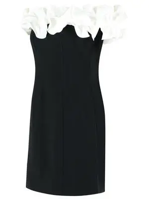 ROTATE BY BIRGER CHRISTENSEN Mini Dress With Ruffles In And White Polyester