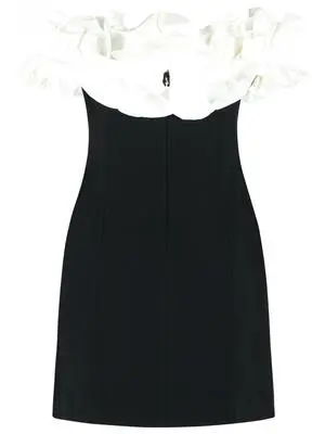 ROTATE BY BIRGER CHRISTENSEN Mini Dress With Ruffles In And White Polyester