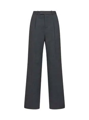 SELF-PORTRAIT Grey Stretch Wool-blend Tailored Trousers - Multicolor