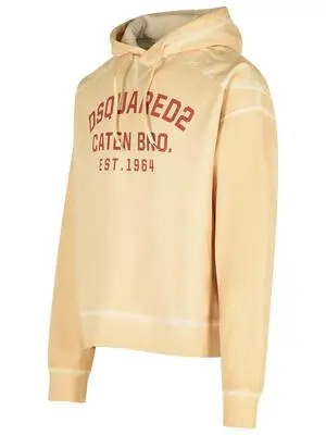 Dsquared2 Cotton Hooded Sweatshirt - Cream