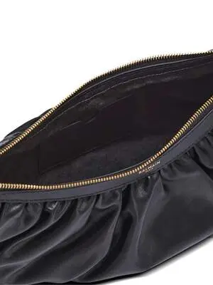 Balmain Ebene Ruffled Shoulder Bag