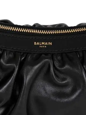 Balmain Ebene Ruffled Shoulder Bag