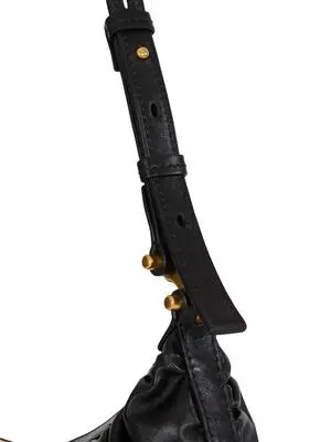 Balmain Ebene Ruffled Shoulder Bag