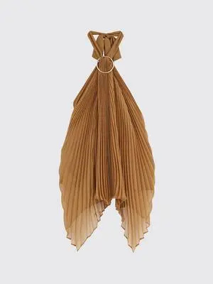 Max Mara Valzer Pleated Polyester Top - Brown