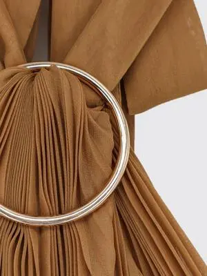 Max Mara Valzer Pleated Polyester Top - Brown